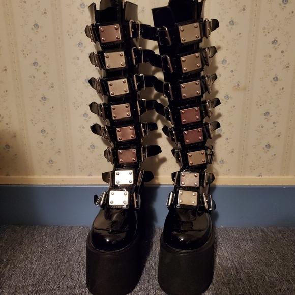 Demonia | Shoes | Rare Demonia Patent Goth Boots | Poshmark